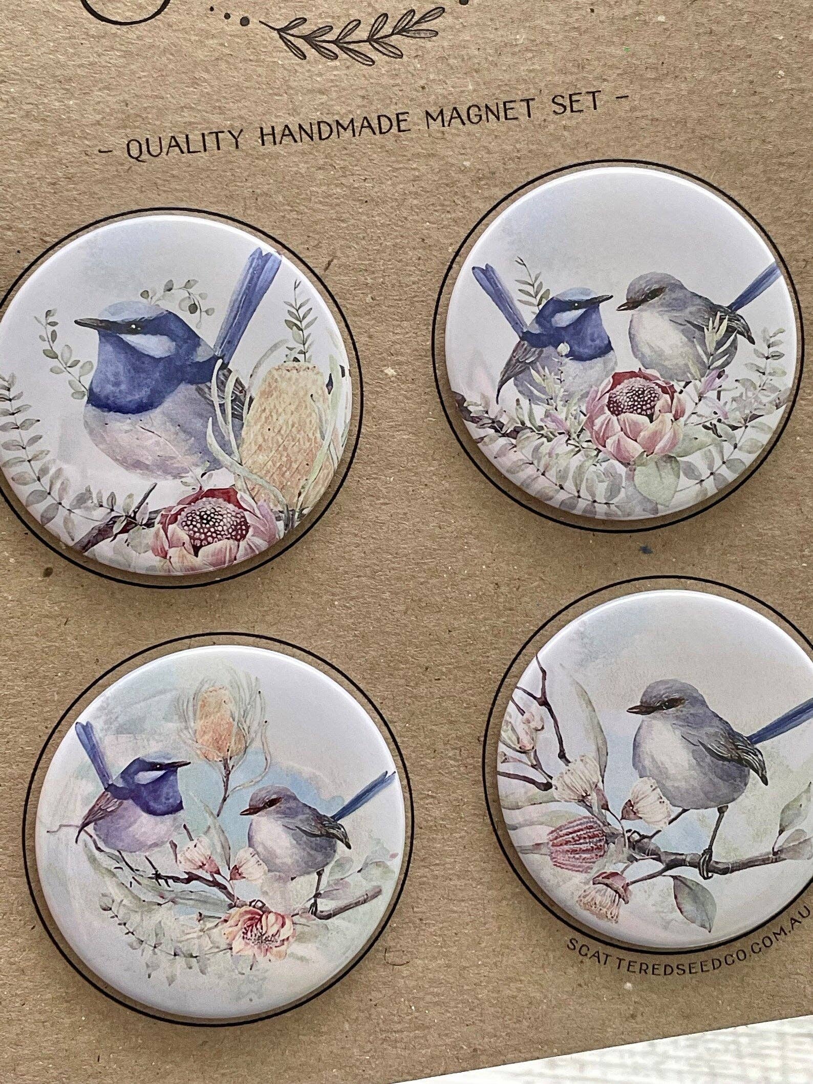 Superb Fairy Wren Large Magnets set of 4 – One Baby